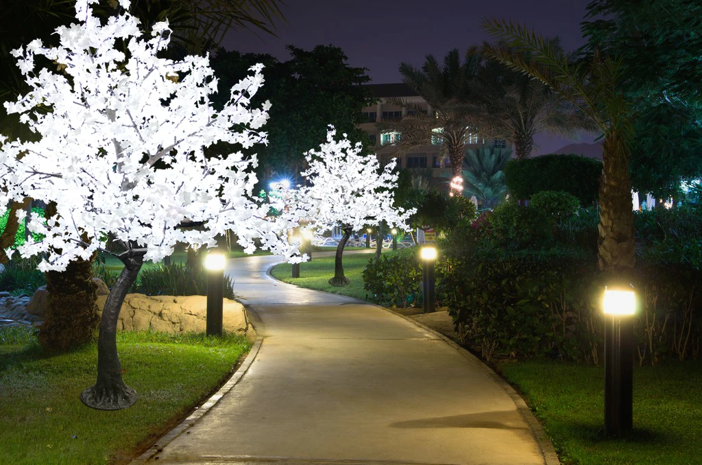 Commercial Outdoor Artificial Japanese Maple Tree Smart RGB LED Street ...