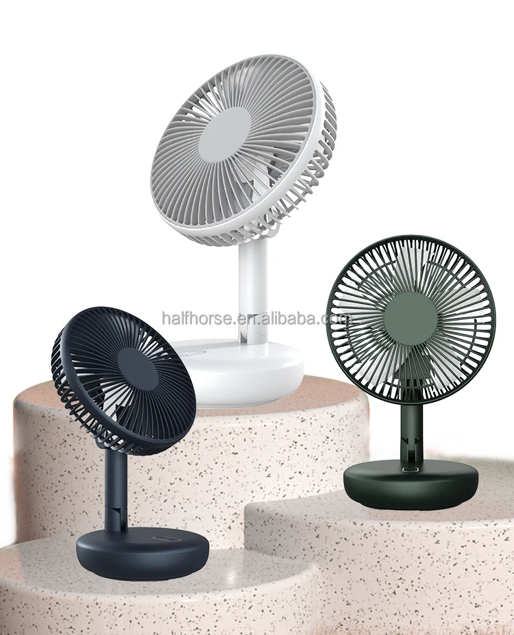 Foldable Desktop Electric Fan With 4800mah Battery Long-lasting Wind ...