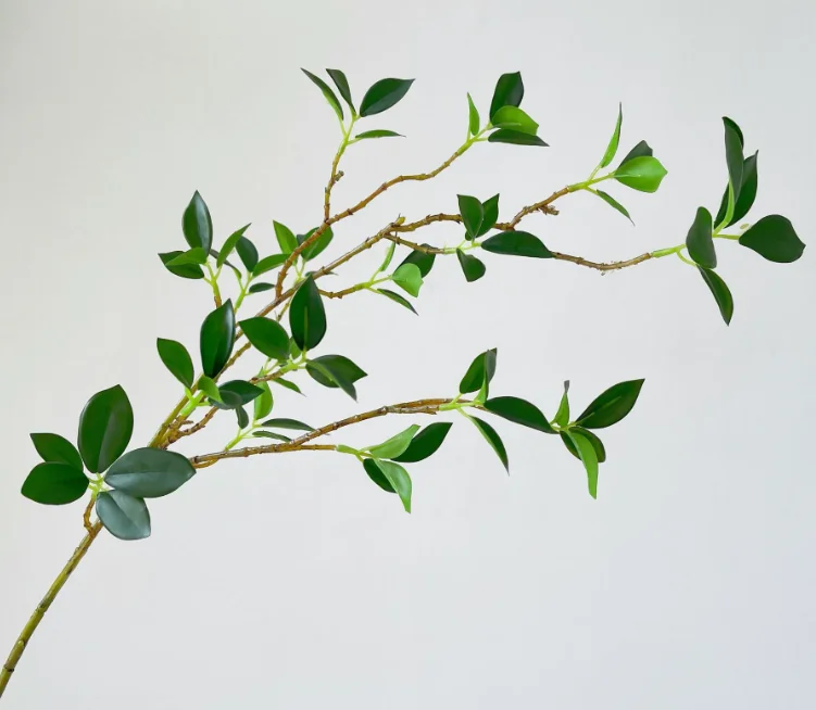 Artificial Real Touch Ficus Leaf Stem Branch Leaves for Decor