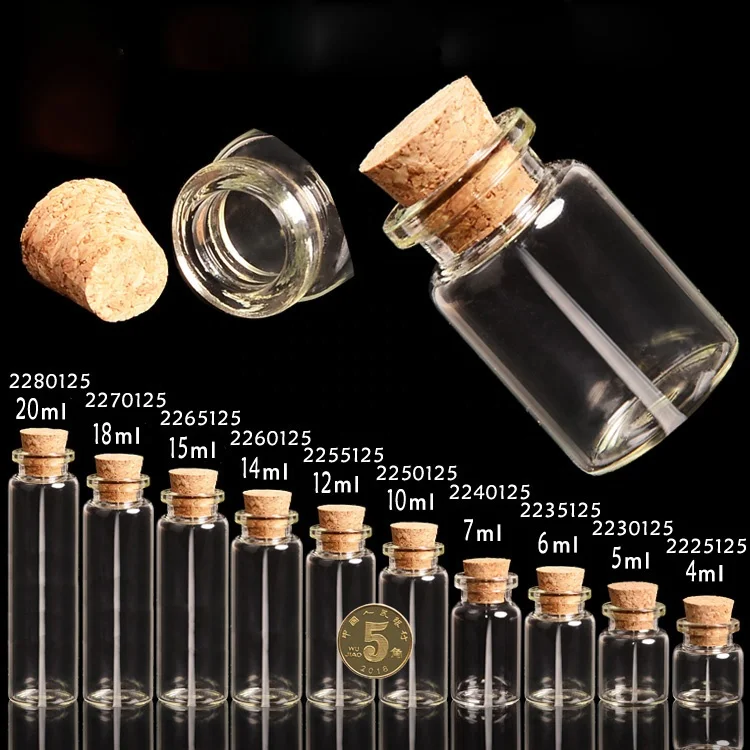 Mini Small 4ml 5ml 6ml 7ml 8ml Clear Glass Jars Containers Mini ...