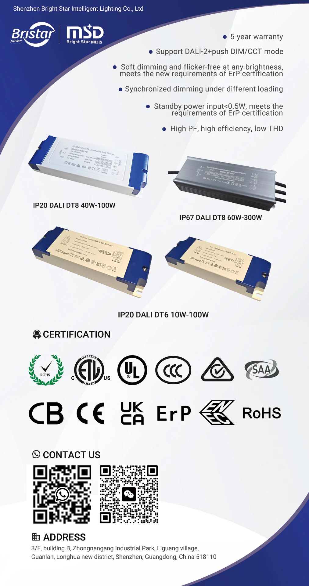 60W DT8 LED DRIVER DALI PF>0.95 - High Efficiency Lighting