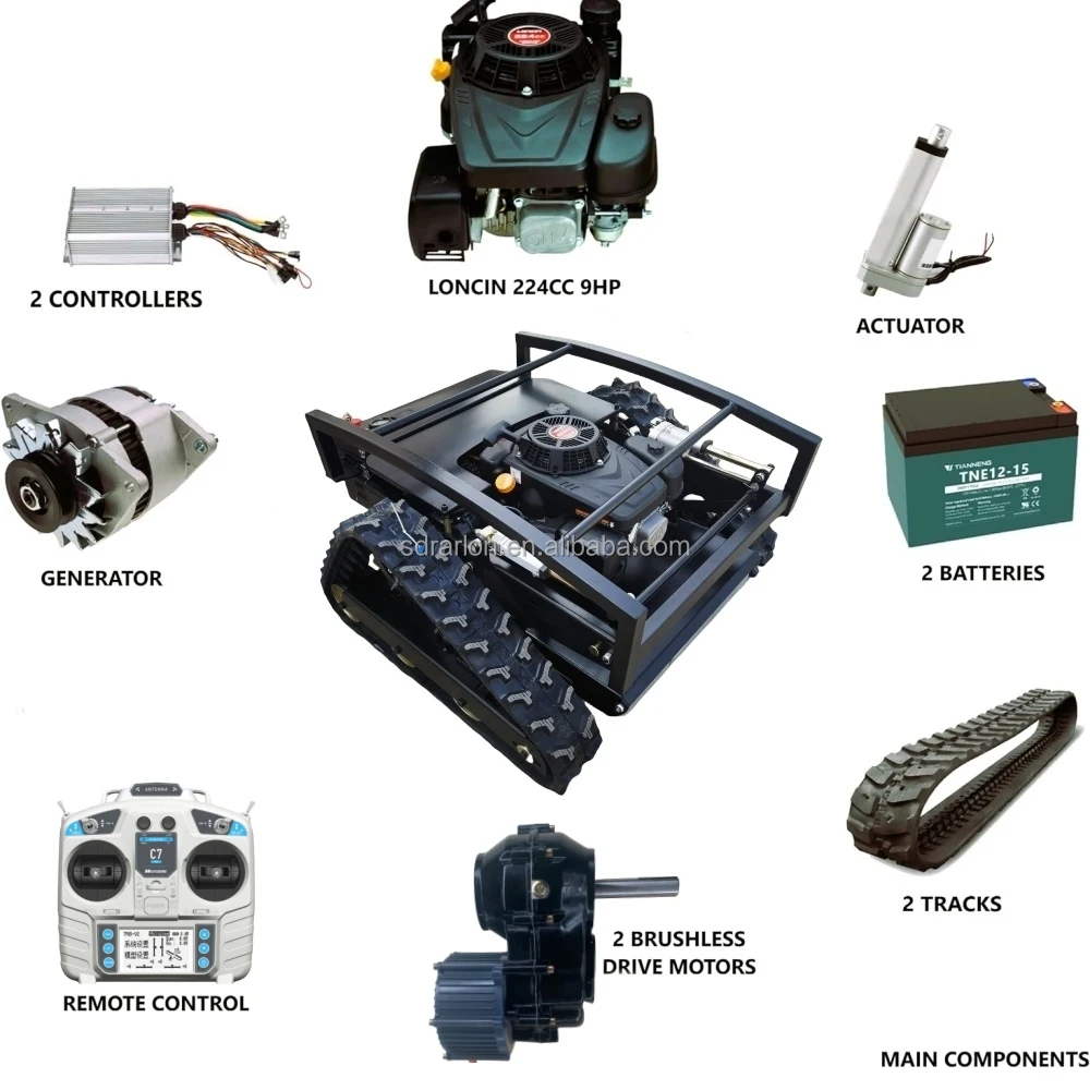 Lawn Mower Remote Control Crawler Mini Snow Plow Snow Blade RC Lawn Mower