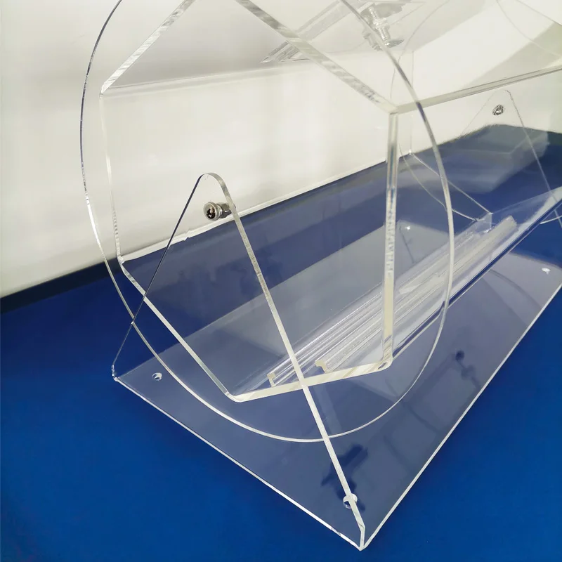 Acrylic Raffle Drum with Locking Door - Clear Ballot Box