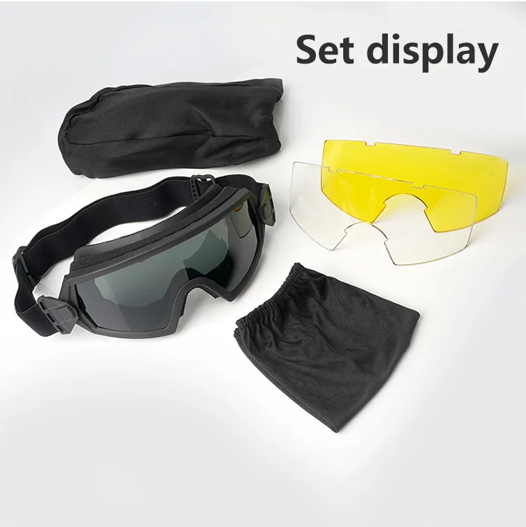 2.5mm Tactical Eyewear 3 Interchangeable Lenses Tactical Sunglasses ...