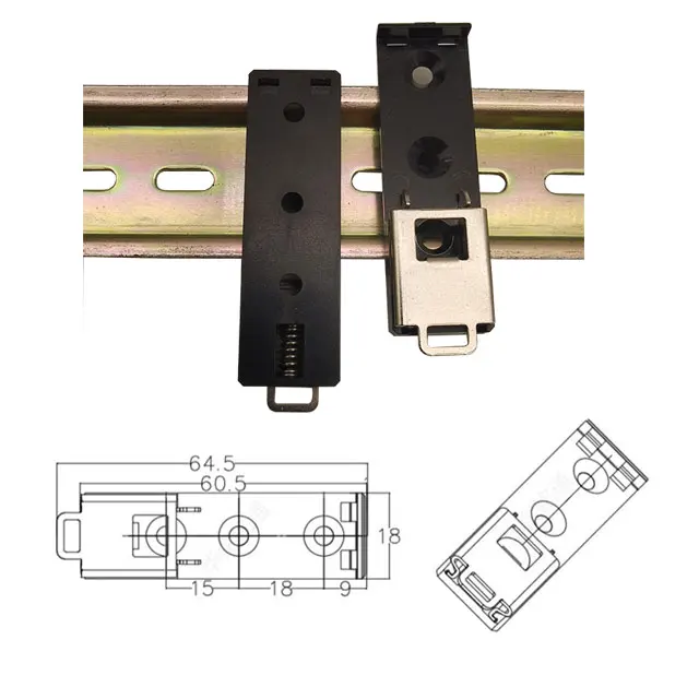 18mm Spring Loaded Din Rail Adapter Clips For Connectors, Oem