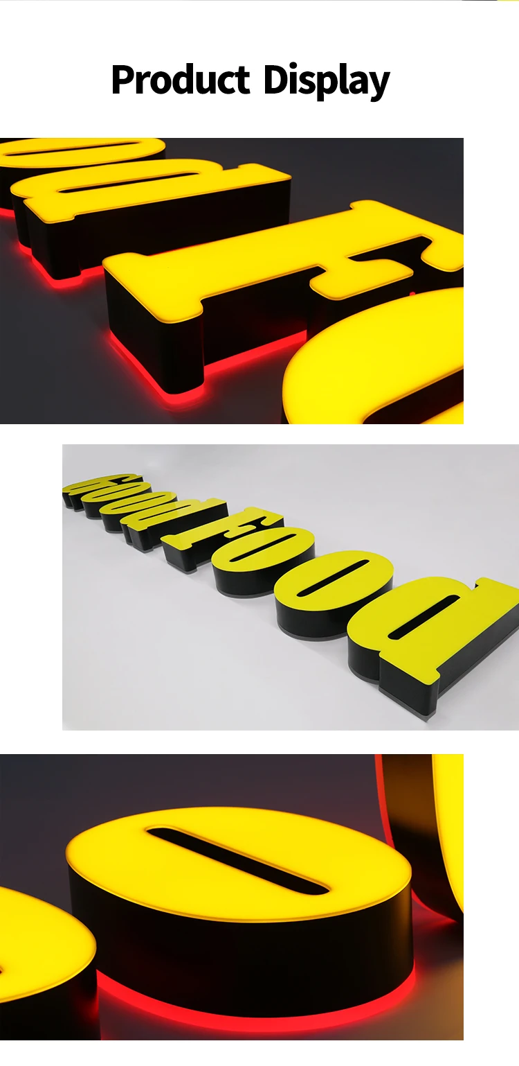 Led Desk Sign Reception Signage Stainless Steel Small Luminous Shop ...