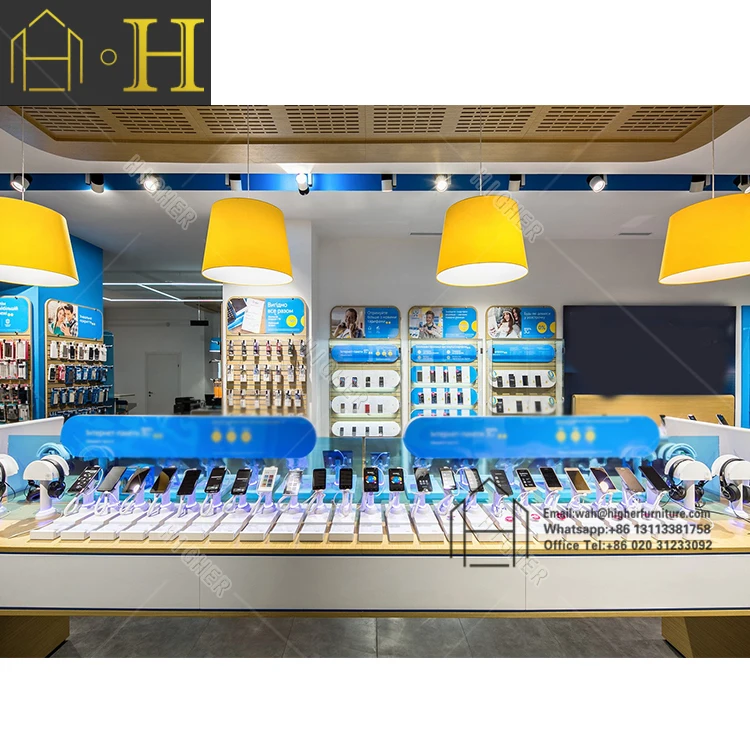 Customized Mobile Phone Display Counter Display Cabinet Showcase Retail ...