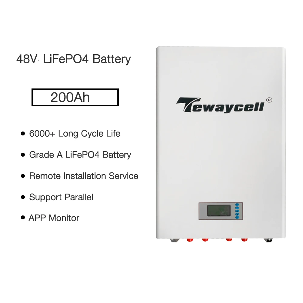 Tewaycell APP Monitor LiFePO4 10kwh 48V 200Ah Battery Pack Solar ...