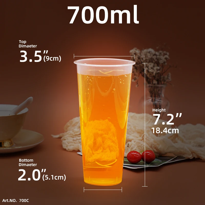Wholesale 700ml Transparent Disposable Plastic Coffee And Milk Tea Cups ...