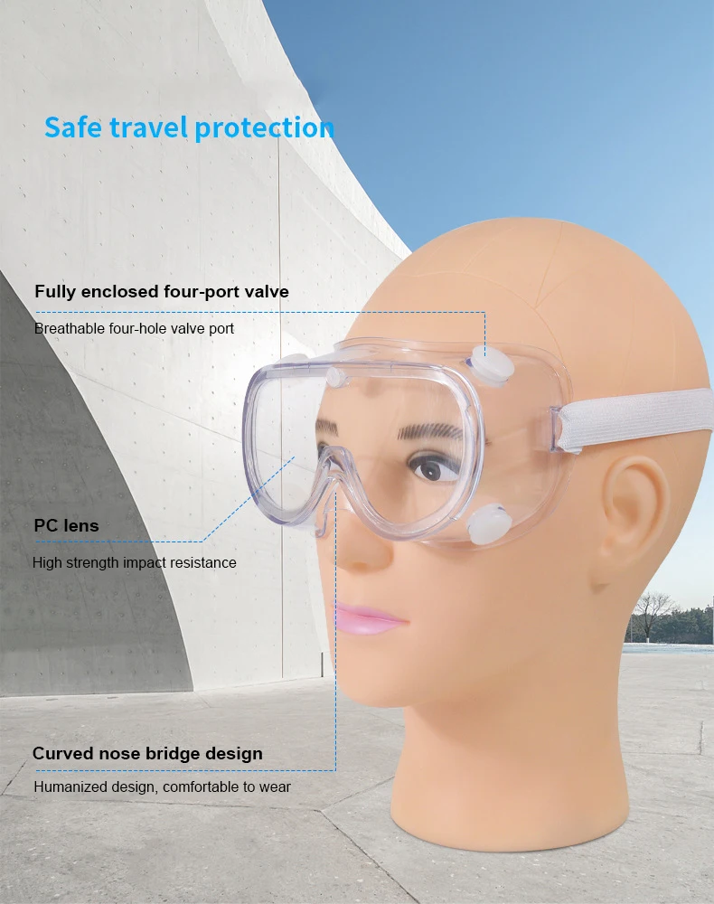 Factory Direct Sale Safety Glasses Goggle 4 Holes Clear Uv400 Splash ...