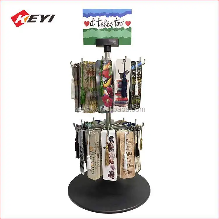 Rotating Metal Bookmark Display Stand - Keyi Rack Display