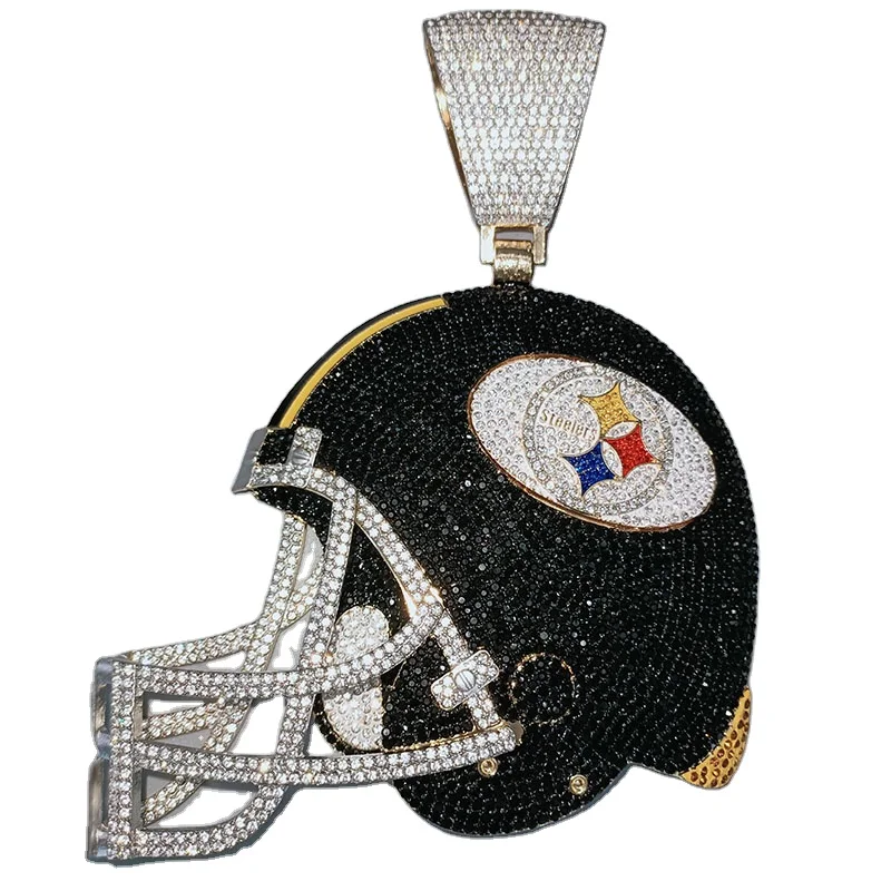 Pittsburgh Steelers Helmet Hip Hop Men's Necklace Football Chain And ...