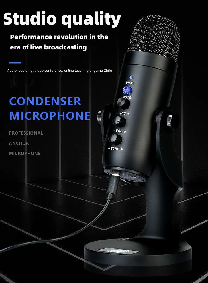 Usb Condenser Microphone Voice Eating Chicken Online Course Computer ...
