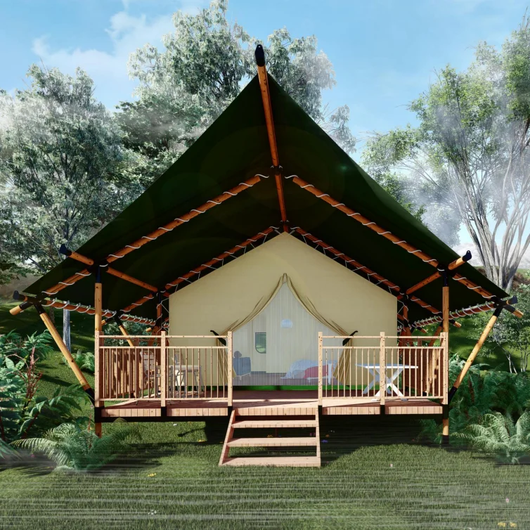 Outdoor Cabin Tent Luxury Waterproof House Camping Safari Tent Glamping ...