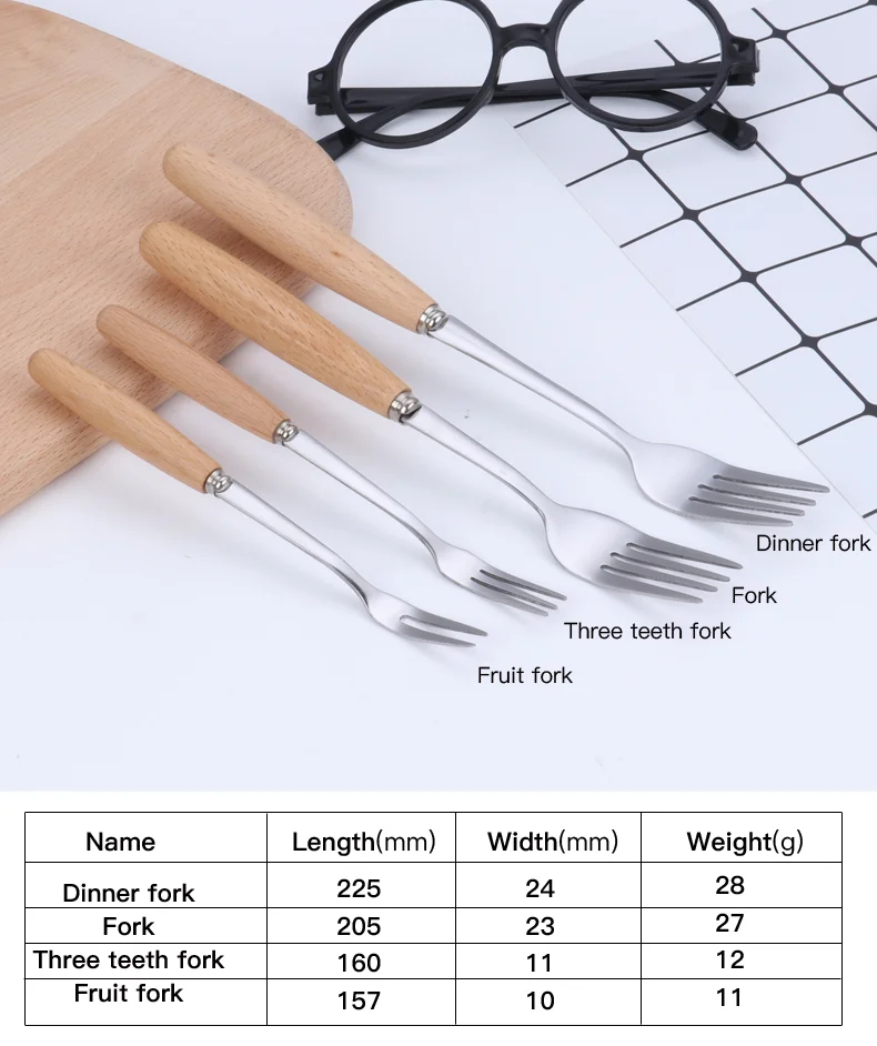 Wood Handle Silverware Set - Durable & Stylish Flatware