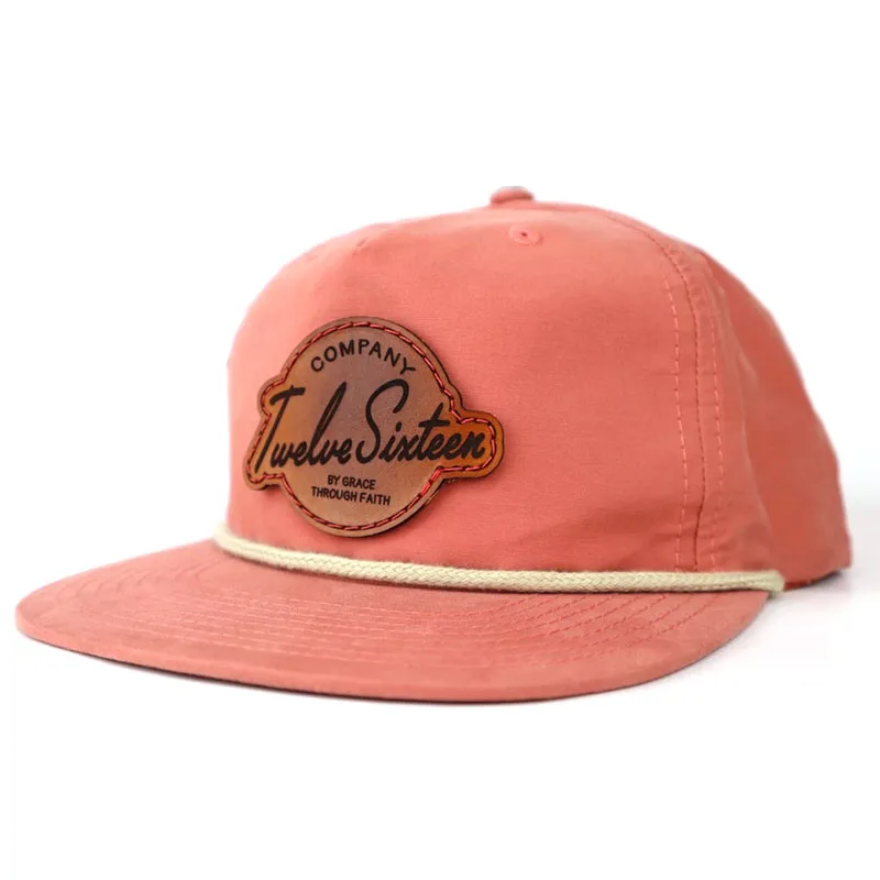 Custom Rope Hat Leather Patch Vintage Sports Cap Unstructured Custom ...