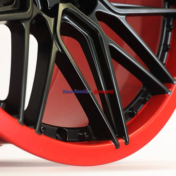 6061-t6 Deep Dish Concave Matt Red And Black 19 20 21 Inch 1piece 2 ...