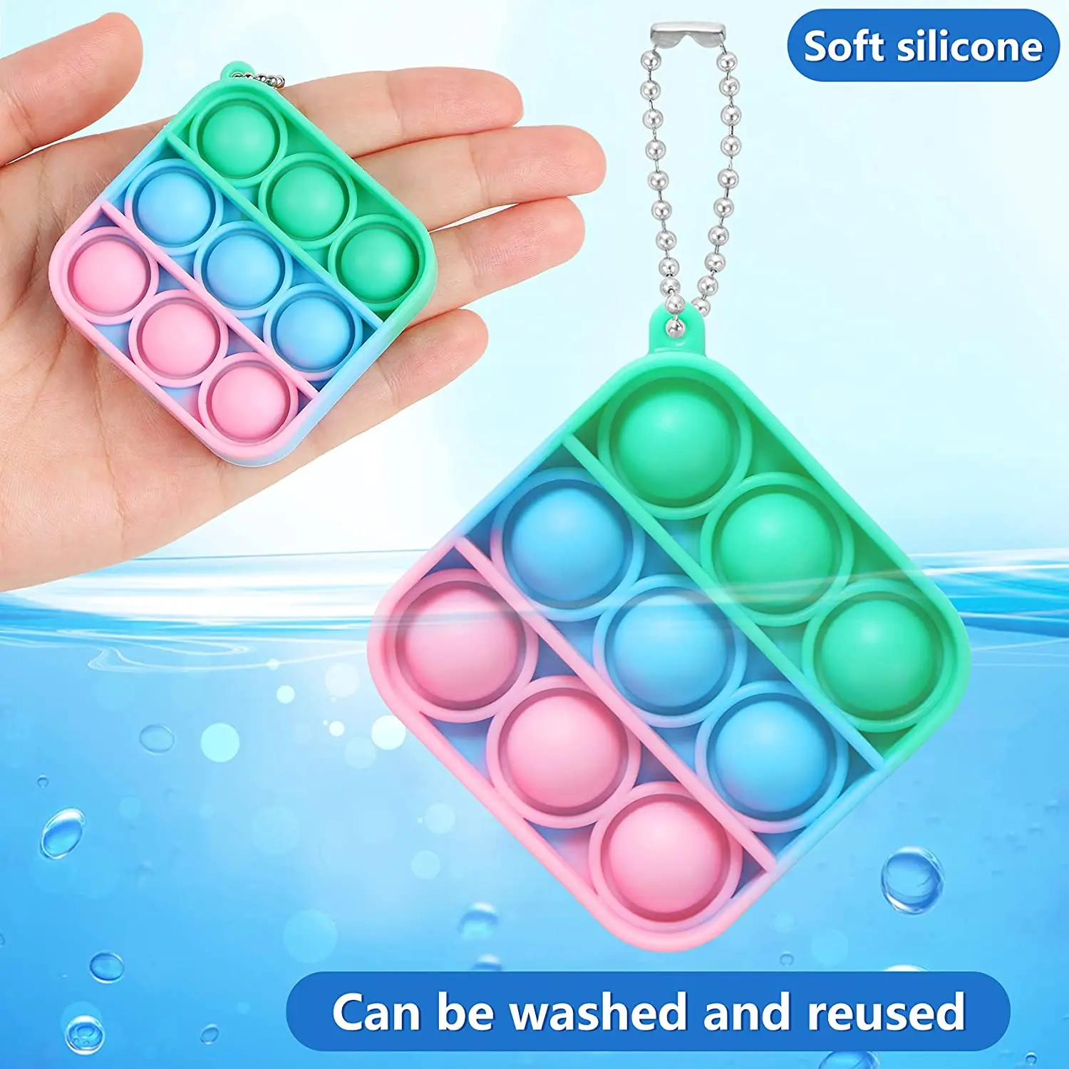 Mini Pop Bubble Fidget Sensory Toy Keychains,Mini Square Round Bubble ...