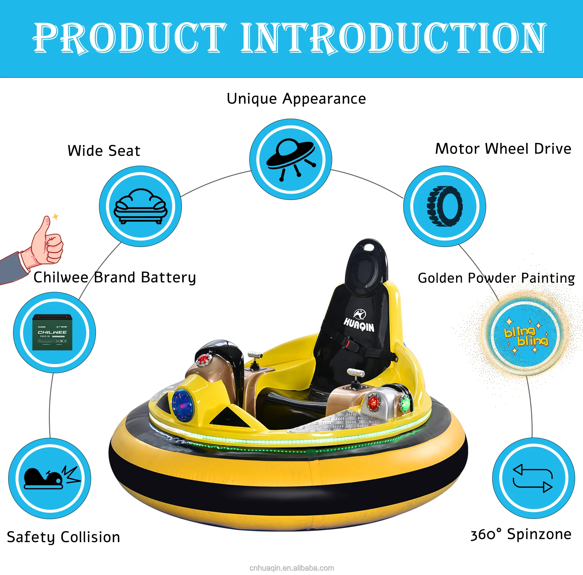 UFO Shape Stainless Steel Inflatable Battery Bumper Car with Music ...