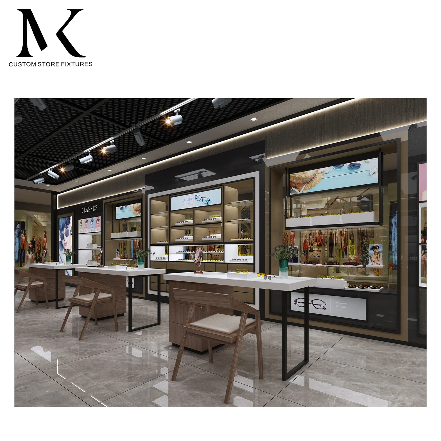 Lishi Retail Furniture Solution For Display Rack Optical Shop Counter Design - Buy Eyewear ...