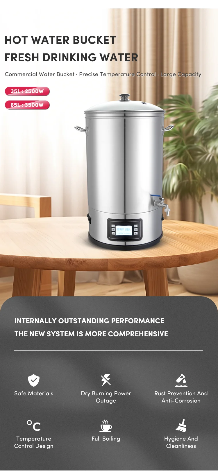 35L 65L Beer Mashing Boiling Brewing Equipment - Damai