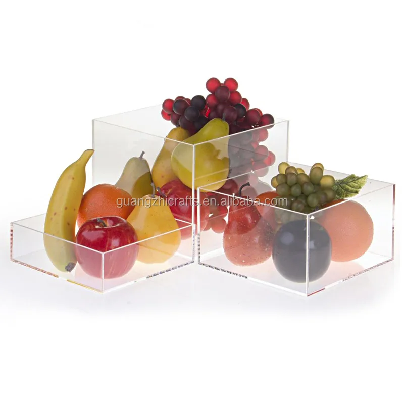 Clear 5-Sided Acrylic Display Cube Boxes - Modern Storage