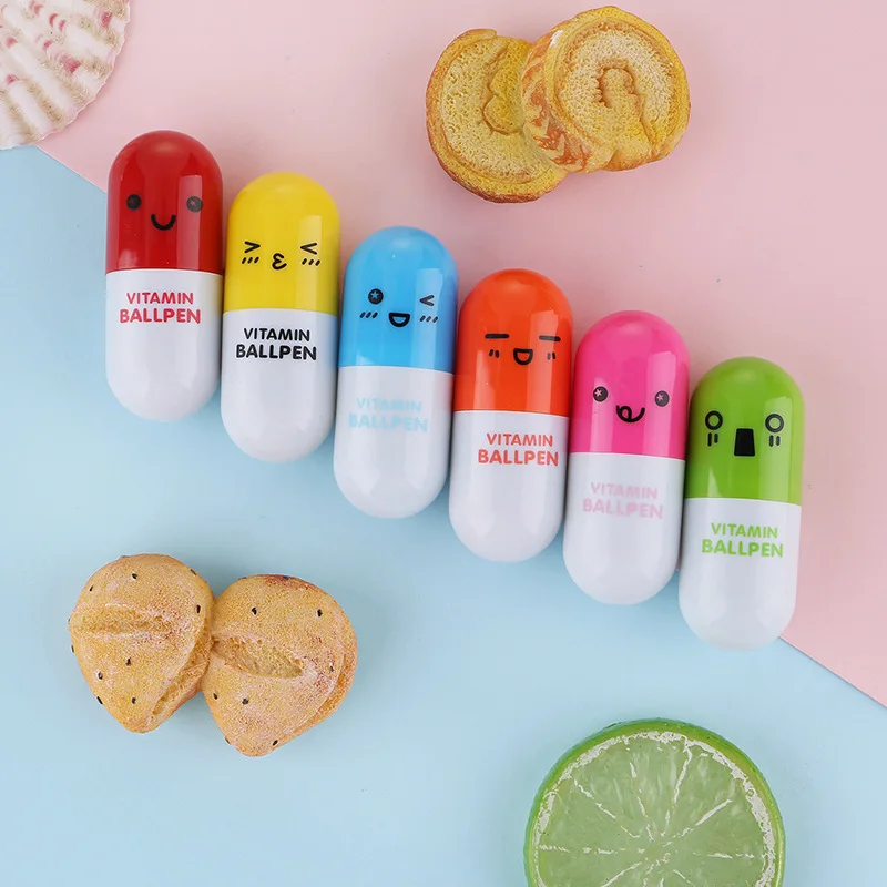 Wholesale Creative Cute Face Design Capsules Pens Mini Size