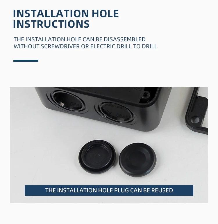 Black Cover Enclosure Switch Socket Boxes Outdoor Ip66 Waterproof ...
