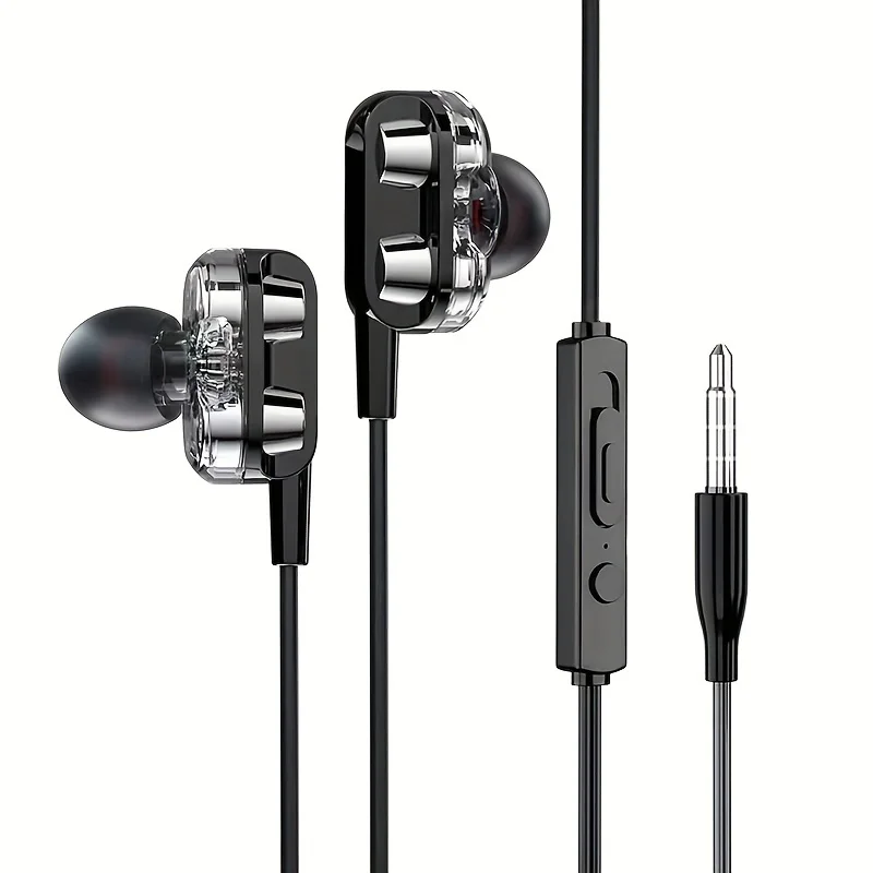 Dynamic Dual Speaker In-Ear Headphones Wire Control To Ios Android ...