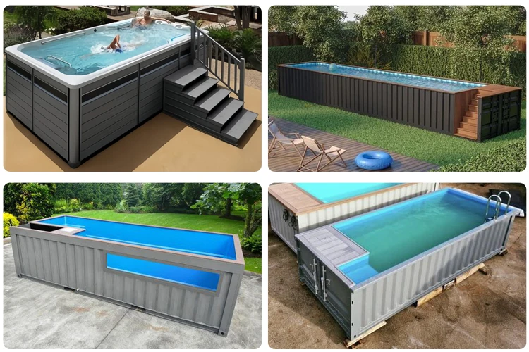 Custom Large Outdoor Frp Container Swimming Pool Above Ground Prefab