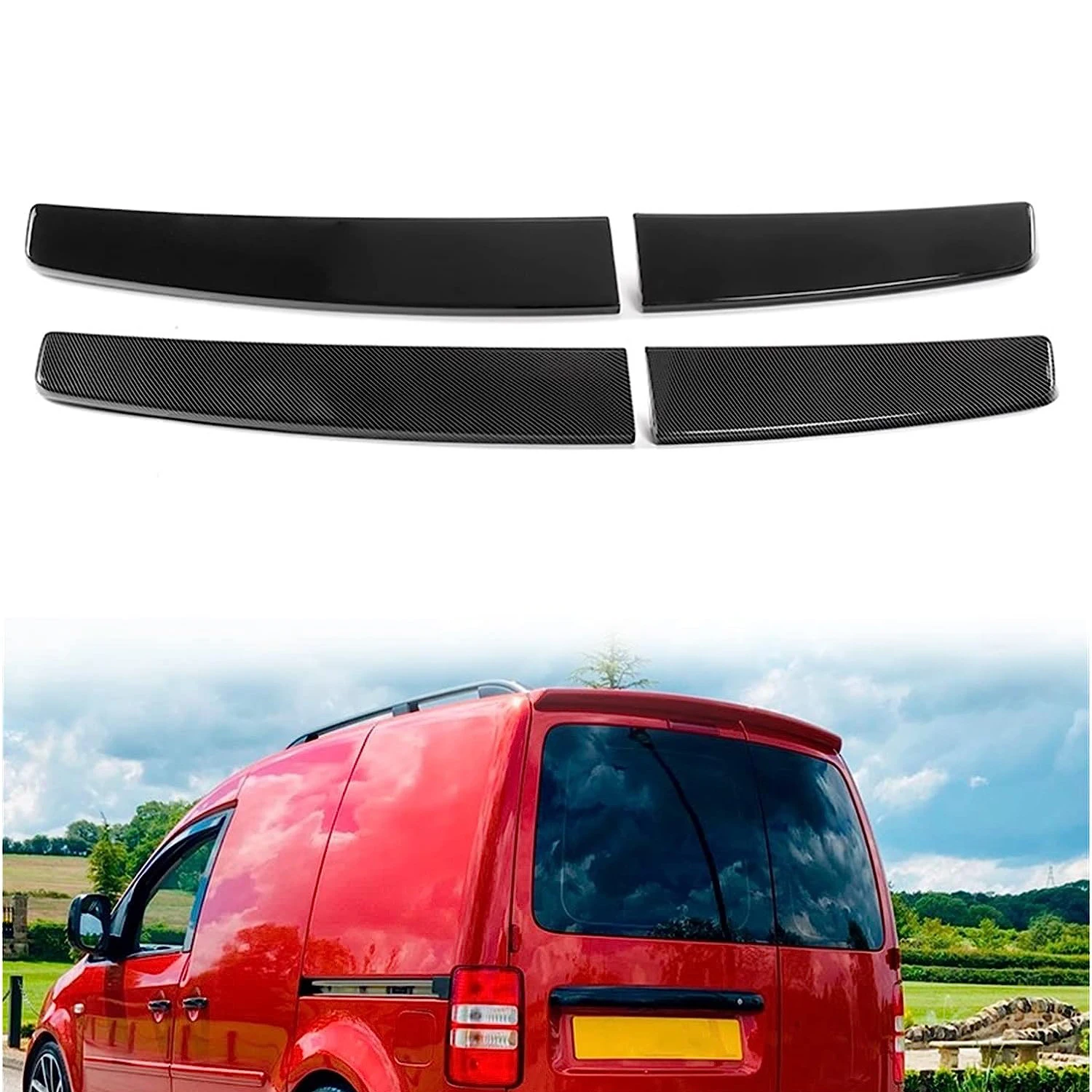 VW CADDY rear spoiler car exterior accessories ABS plastic rear tail ...