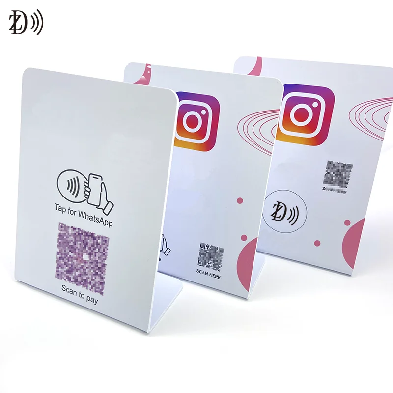 Custom RFID NFC Google Review Stand Card Restaurant Printable QR Code ...