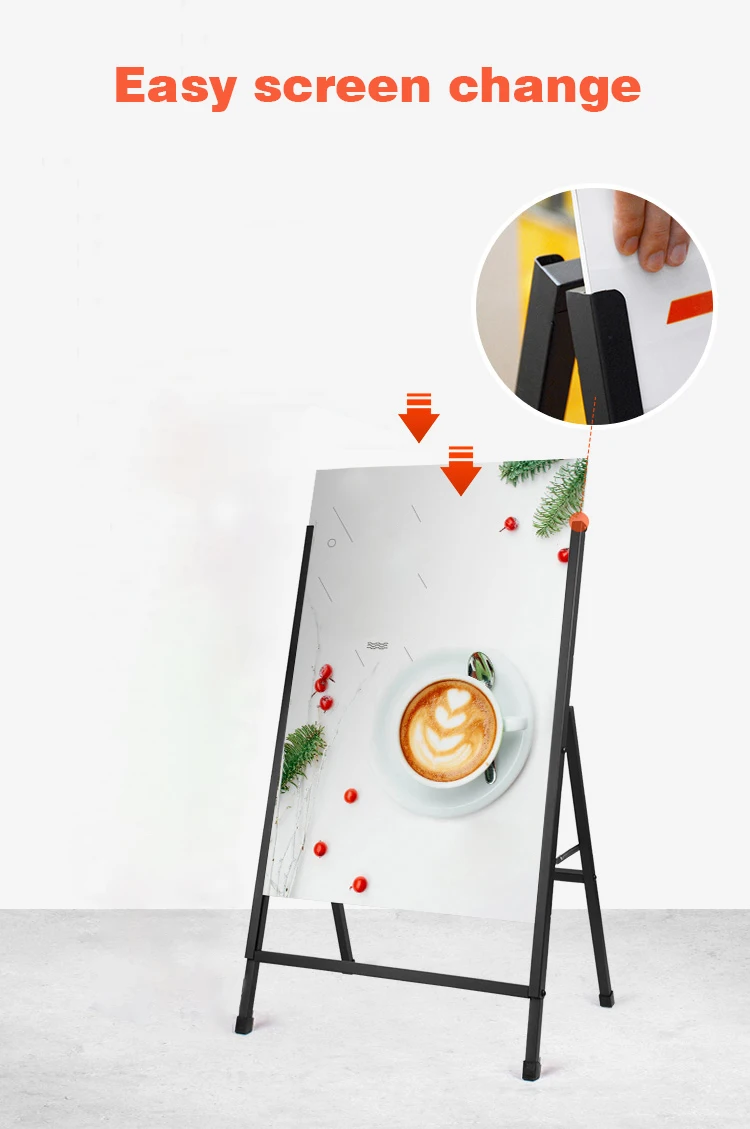 A- Frame Poster Stand 24 X 36 Inch Outdoor Sign Metal Collapsible Signs ...