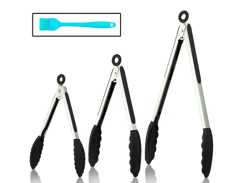 High Temperature Resistant Silicon Food Tongs for BBQ