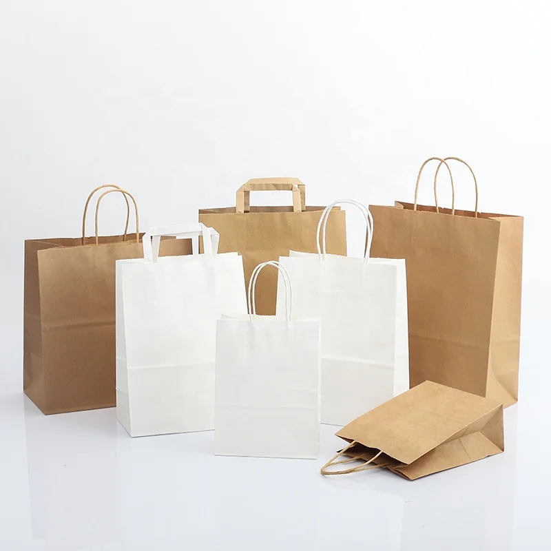 Kraft Paper Bags With Handles Eco-friendly Food Safe & Recyclable Gift ...