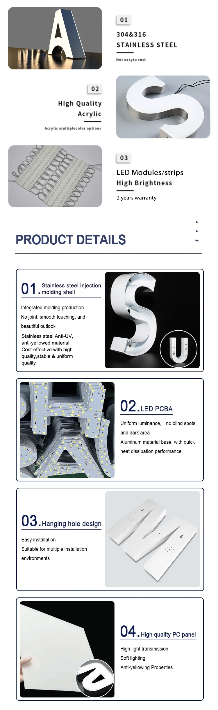 Acrylic Led Channel Perforated Letter Signs - Buy Perforated Letter ...