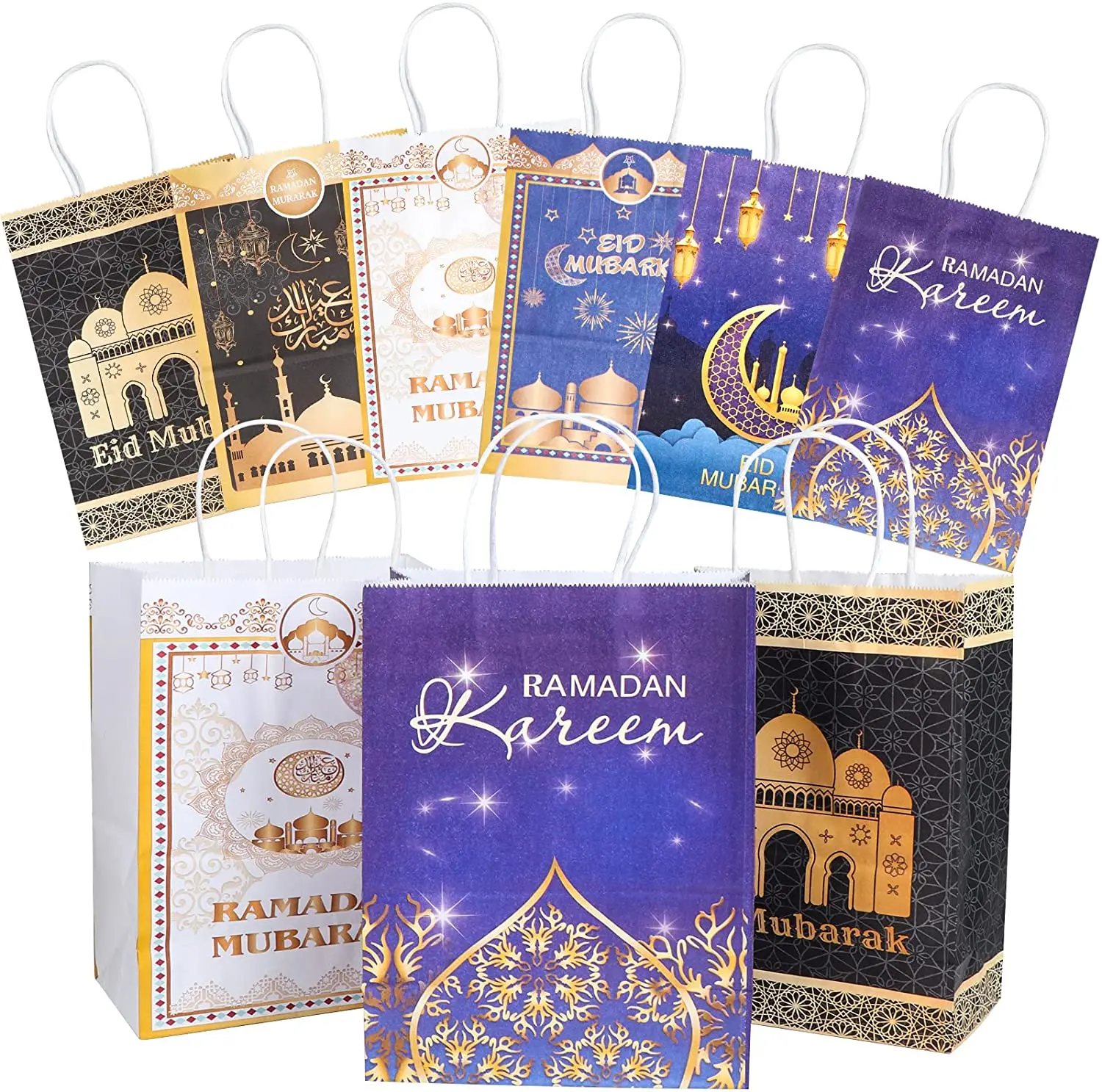 Muslim Islamic Party Supplies Eid Mubarak Ramadan Gift Bag Kraft Paper ...