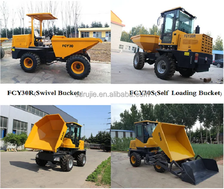 3ton Fcy30 Hydraulic Rotating Mini Tipper Dumper With Side Tipping ...