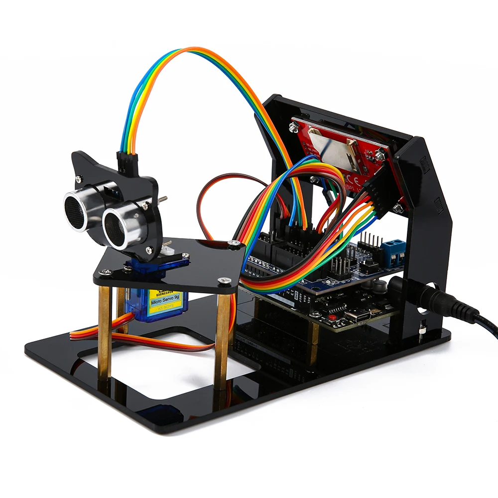 Robotlinking Simulation Ultrasonic Radar Sensor Module for Arduino DIY Kit 180" SPI 1.8 Degree ...