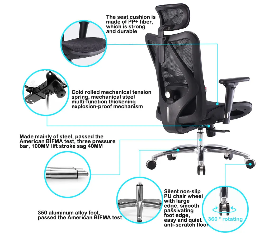 Sihoo M57 All Mesh Office Chair Design Conference Ergonometric Design ...