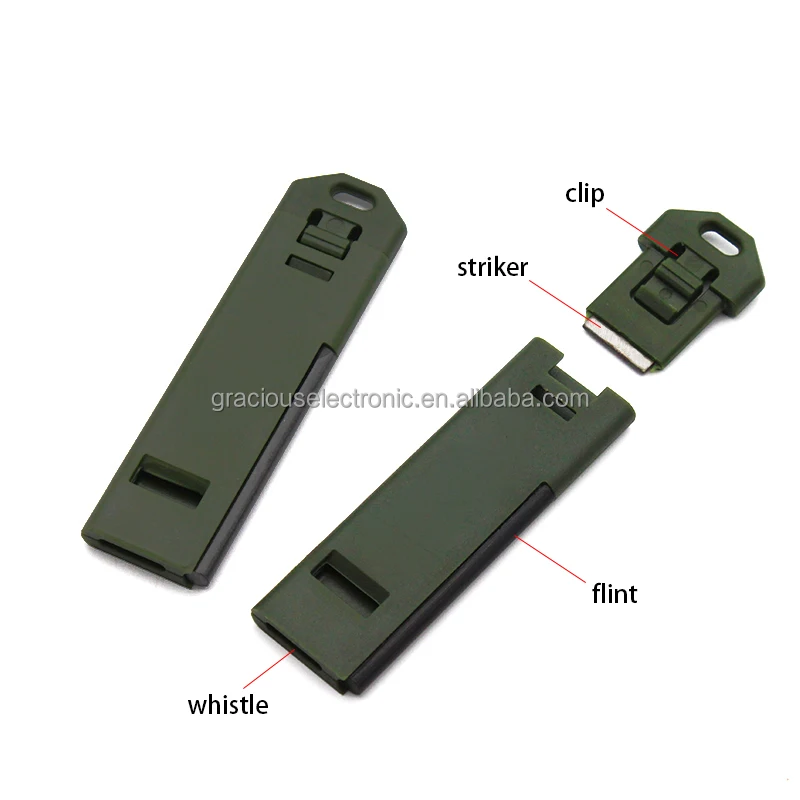 Surviving Safety Emergency Flat Whistle With Fire Rod And Striker - Buy ...
