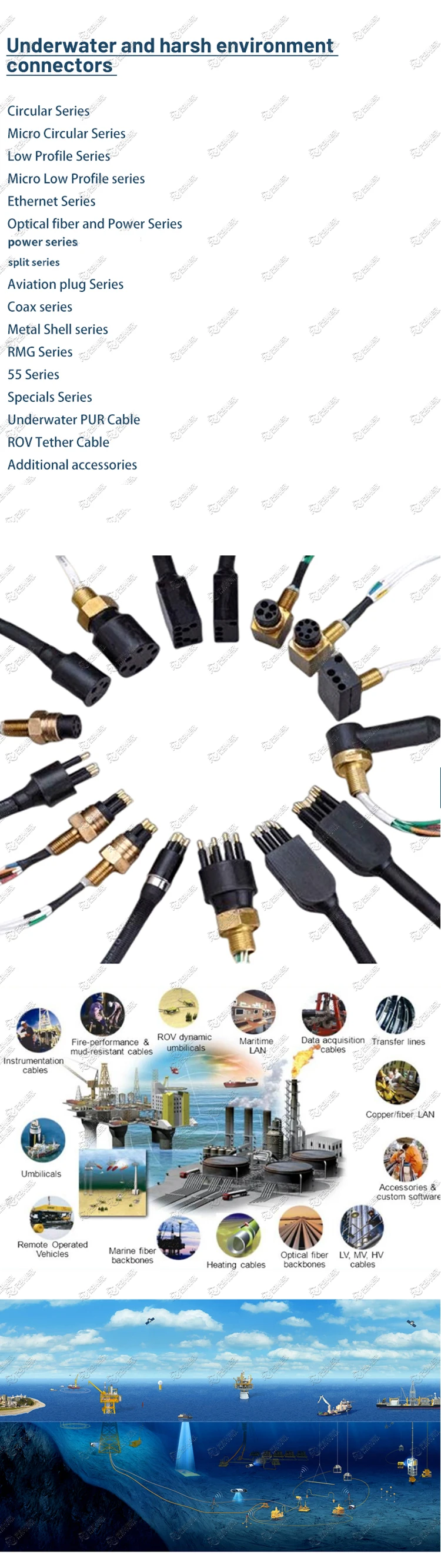 RMG-4-MP 4 Pin Male Rubber Molded Marsh Marine Style Connector