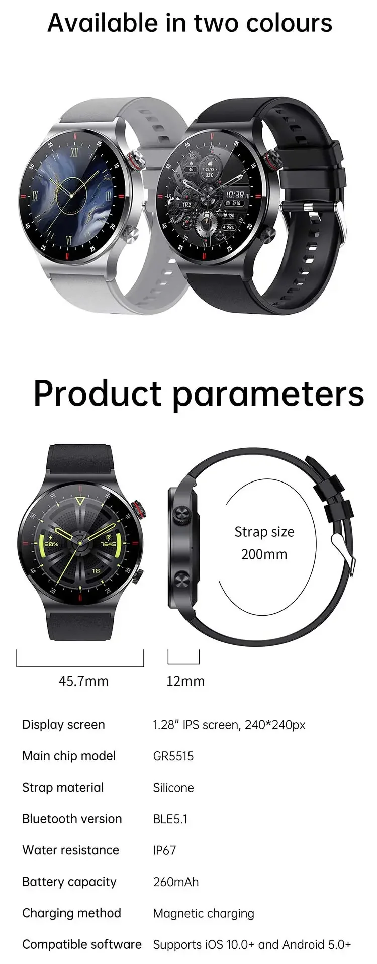 2023 New Sport Tracker Wearable Devices Qw33 Smart Watch Men Full Touch ...