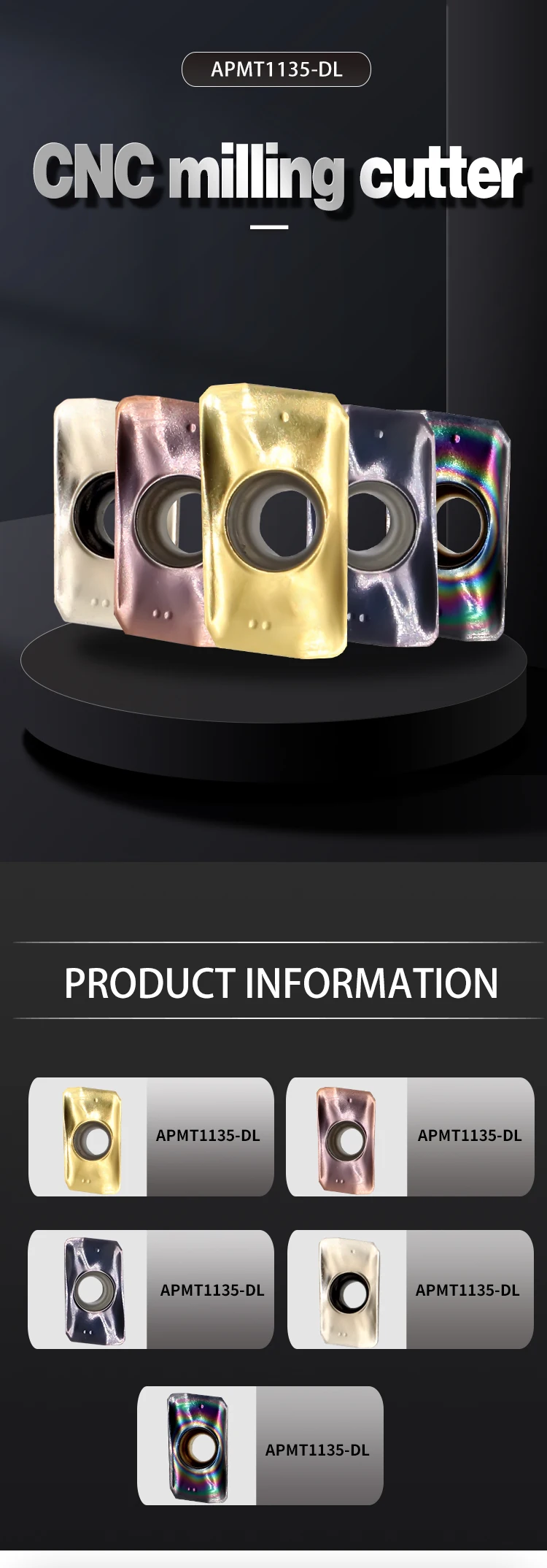 Wholesale Customized Apmt1135 Milling Insert Apmt1135 Pvd Coated ...