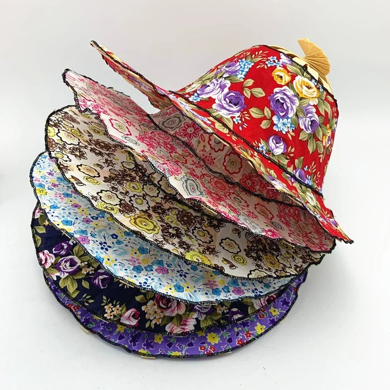 Alibaba.com: 2 in 1 portable bamboo sun hat with flower pattern fan ...