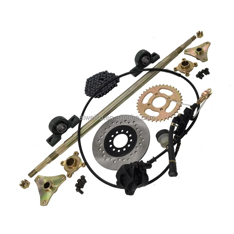 1000mm Go Kart Solid Rear Axle with Hydraulic Disc Brake Kit for ATV ...