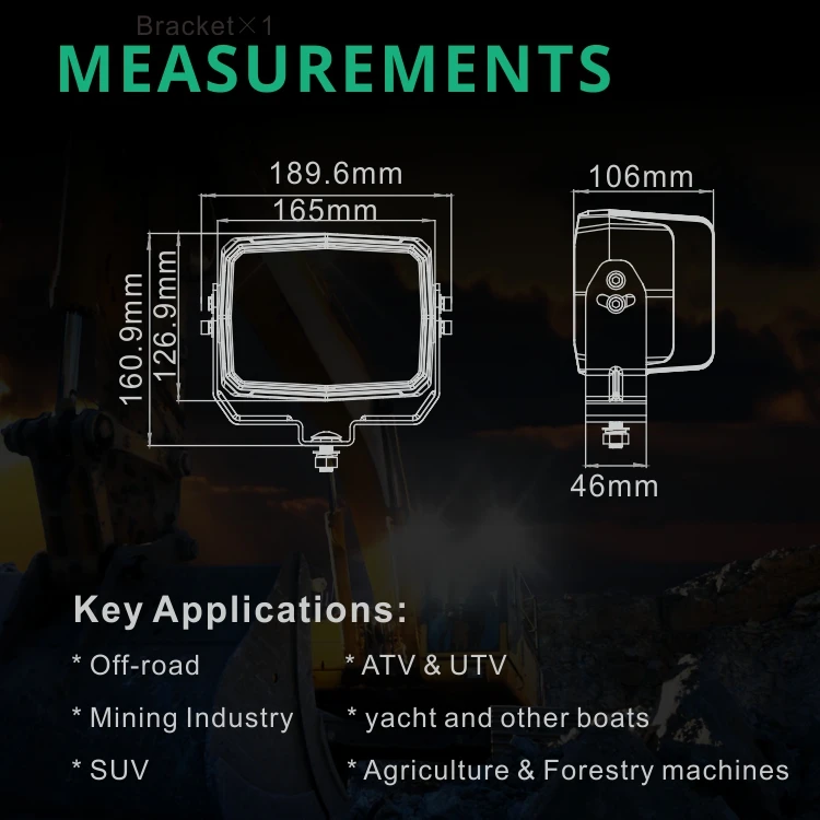 Tuff Plus 12v 100w 4x4 Vehicle Working Lamp Led Truck Accessories Car ...