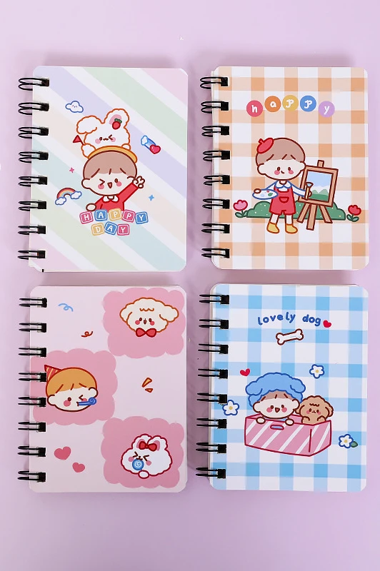 A7 Meno Pad Cartoon Bear Side Coil Mini Notebook Set Student Papeleria ...