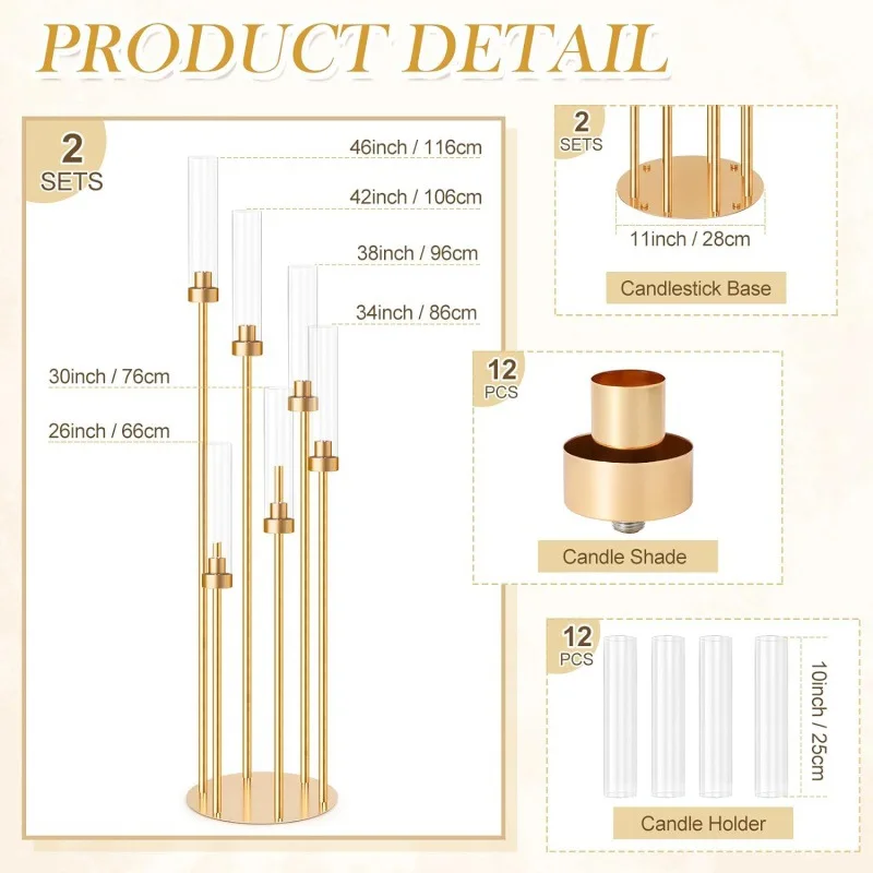 6 Arm Candelabra Gold 5 Arm European Modern And Simple Acrylic Led ...