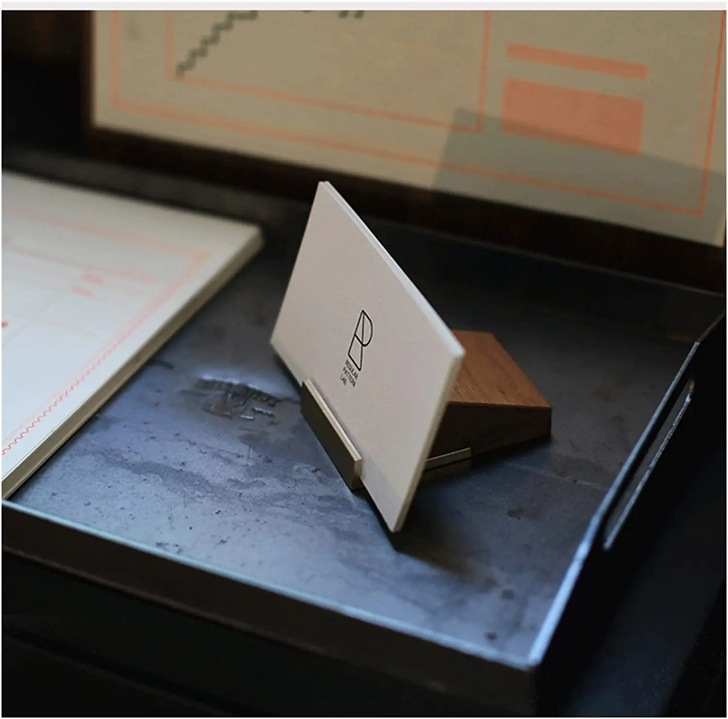 Office Business Base Business Card Holder Wooden Creative Desktop Table ...